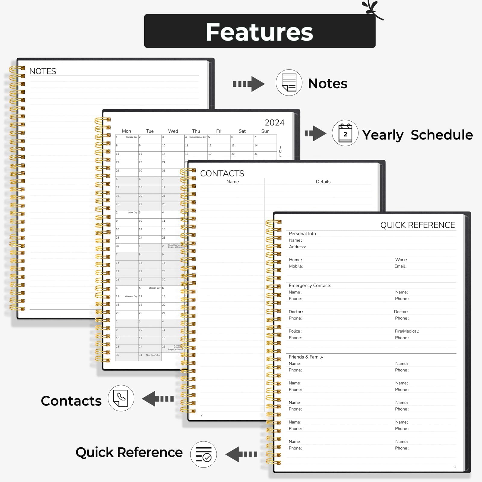 Snapklik.com : GNL 2024 Weekly And Monthly Planner, January - December ...