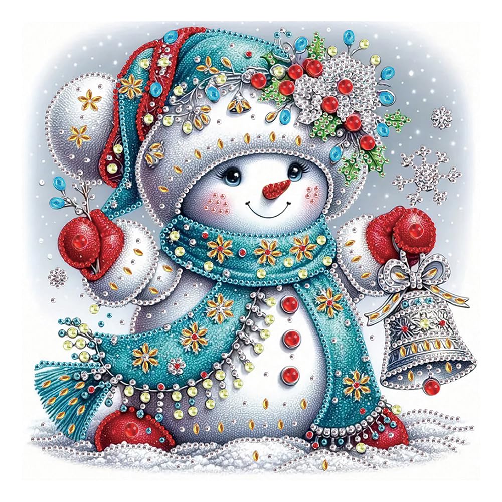 Amazon.com: hill froeistung Special Shape Snowman Diamond Art Painting ...