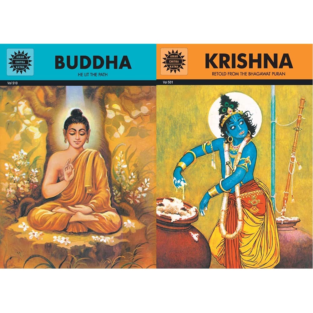 Buddha (Amar Chitra Katha) + Krishna (Amar Chitra Katha) (Set of 2 ...