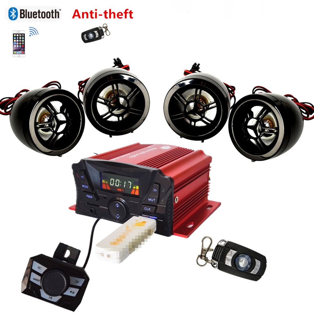 Buy ATV Anti-Theft Bluetooth Amplifier Sound System Hand-Free Speakers ...