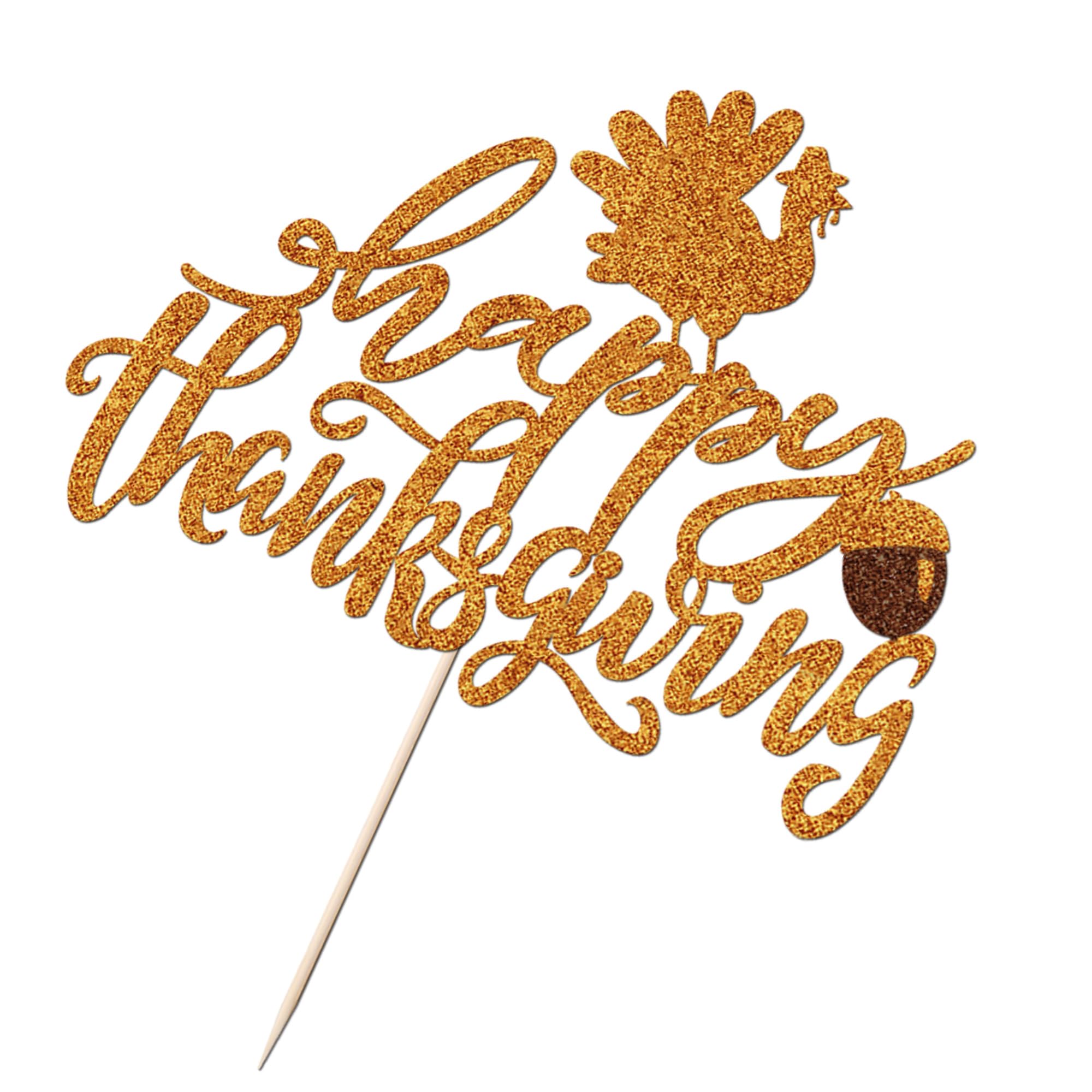 Snapklik.com : Naicaek Happy Thanksgiving Cake Topper,Autumn Birthday ...