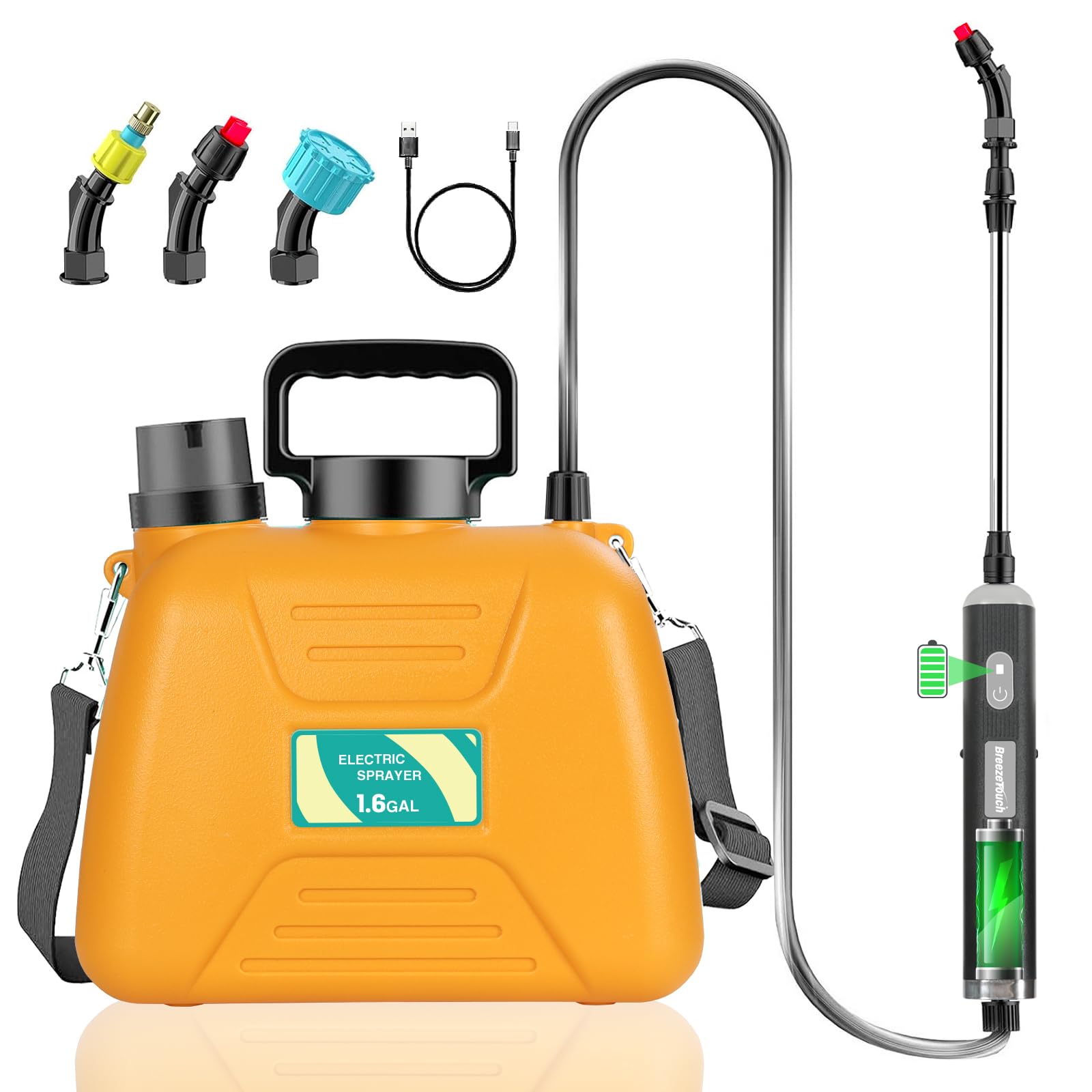Amazon.com : Breeze Touch 4000mAh Battery Powered Sprayer 1.6 Gallon ...