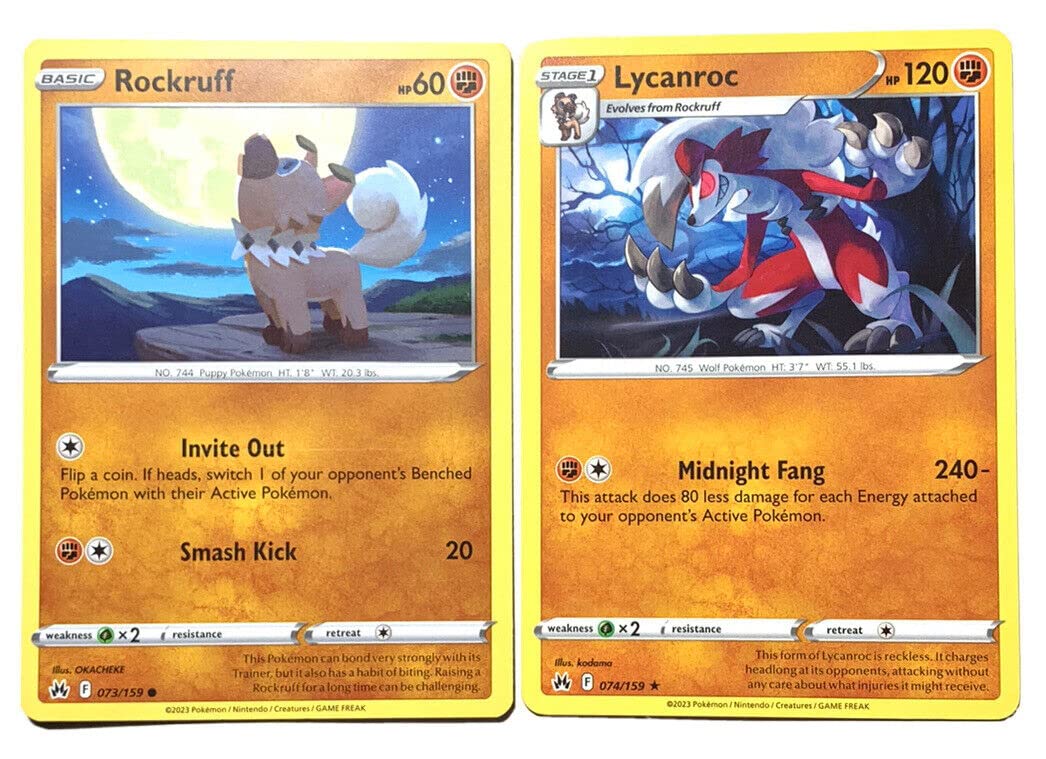 Amazon.com: Lycanroc 074/159 - Crown Zenith - Pokemon Evolution Card ...