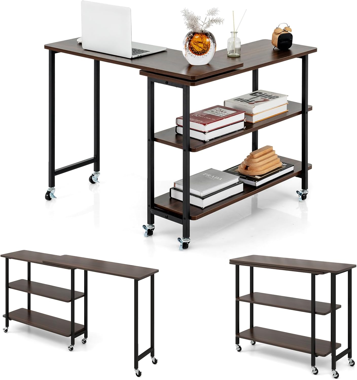 Amazon.com: LDAILY 360° Rotating Sofa Side Table, Movable Laptop Desk ...