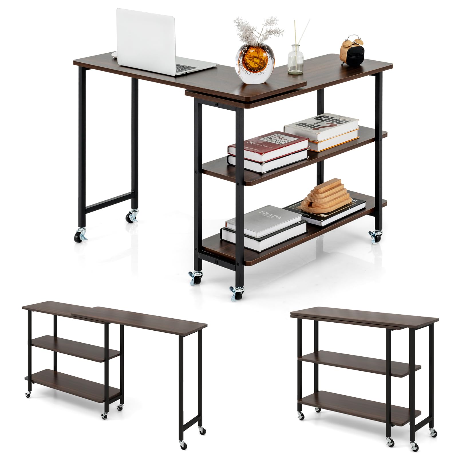 Amazon.com: LDAILY 360° Rotating Sofa Side Table, Movable Laptop Desk ...