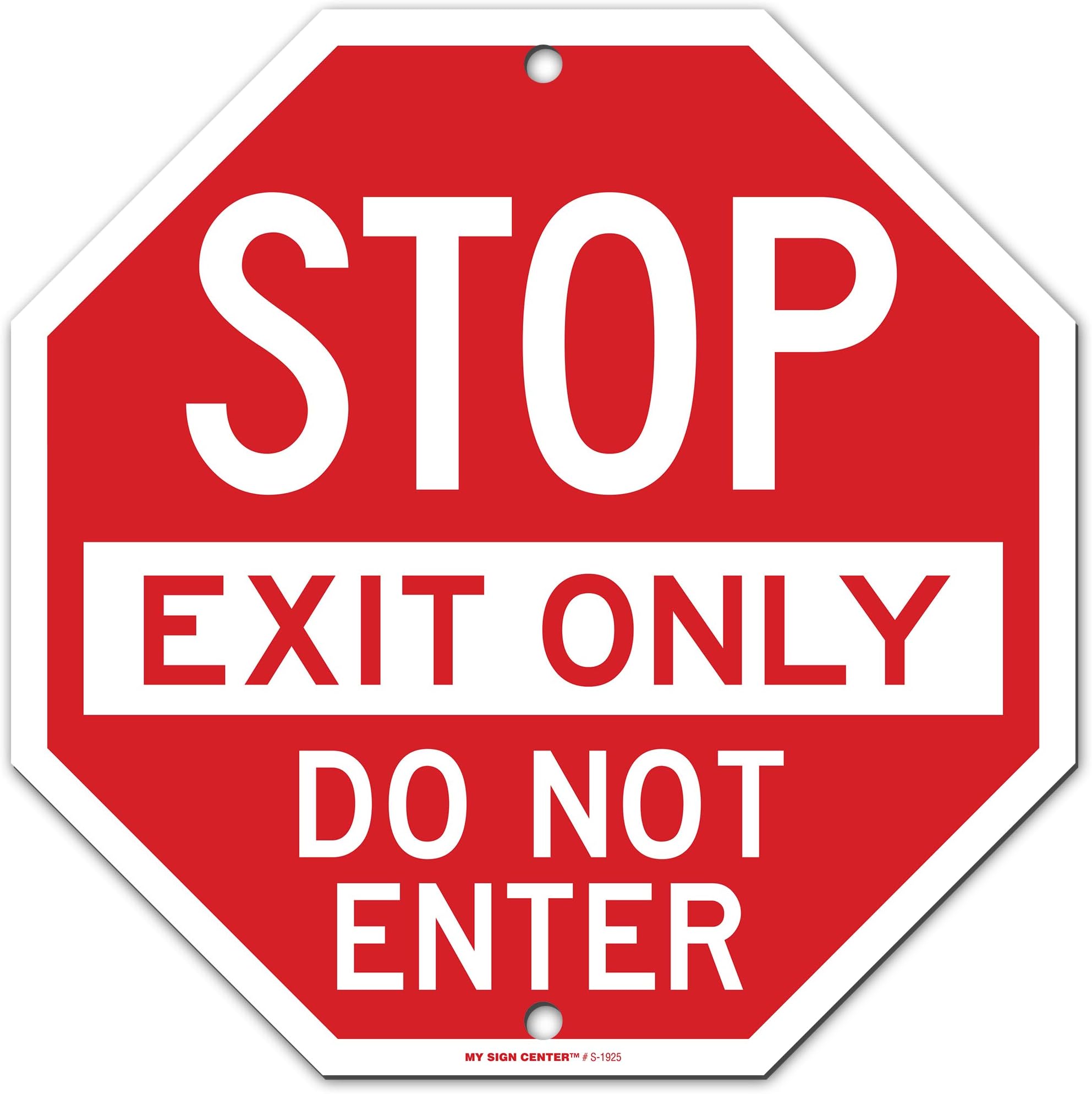 Amazon.com : Stop Exit Only Do Not Enter Sign, 12" x 12" 0.40 Aluminum ...