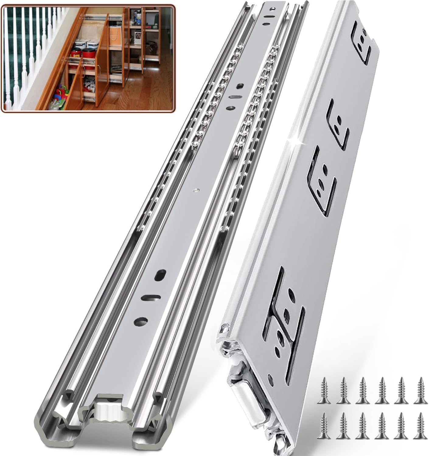 TP-LAIE 1 Pair 200 Lbs Heavy Duty Drawer Slides,8 10 12 14 16 18 20 22 ...