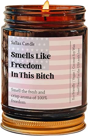 Amazon.com: Sallas Smells Like Freedom in This Bitch Soy Wax Candle ...