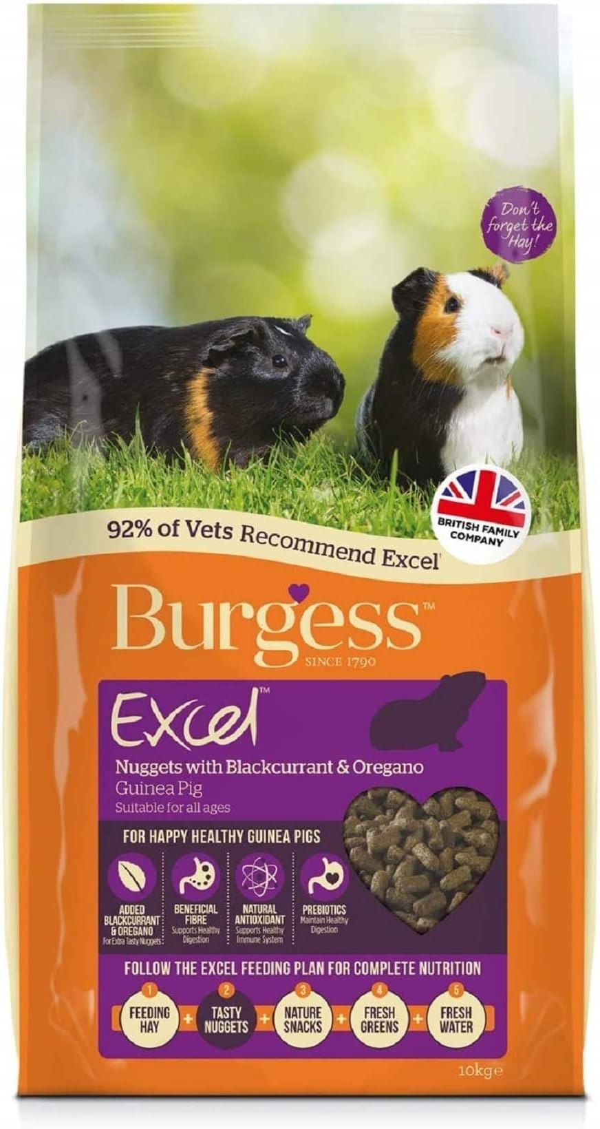 Excel Burgess Guinea Pig Nuggets Blackcurrant and Oregano, 10 kg ...
