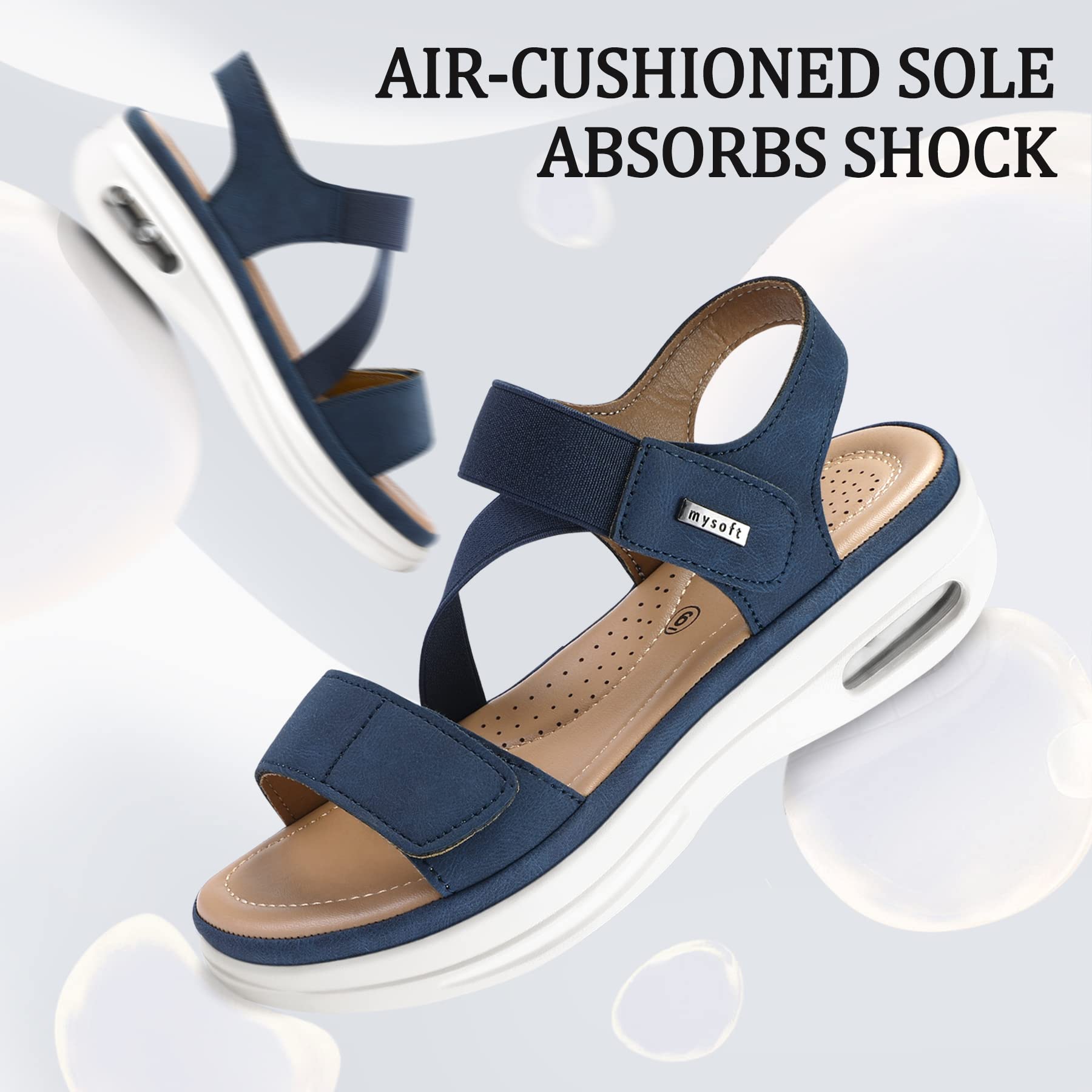 Snapklik.com : Mysoft Womens Summer Walking Sandals Air Cushion Support ...