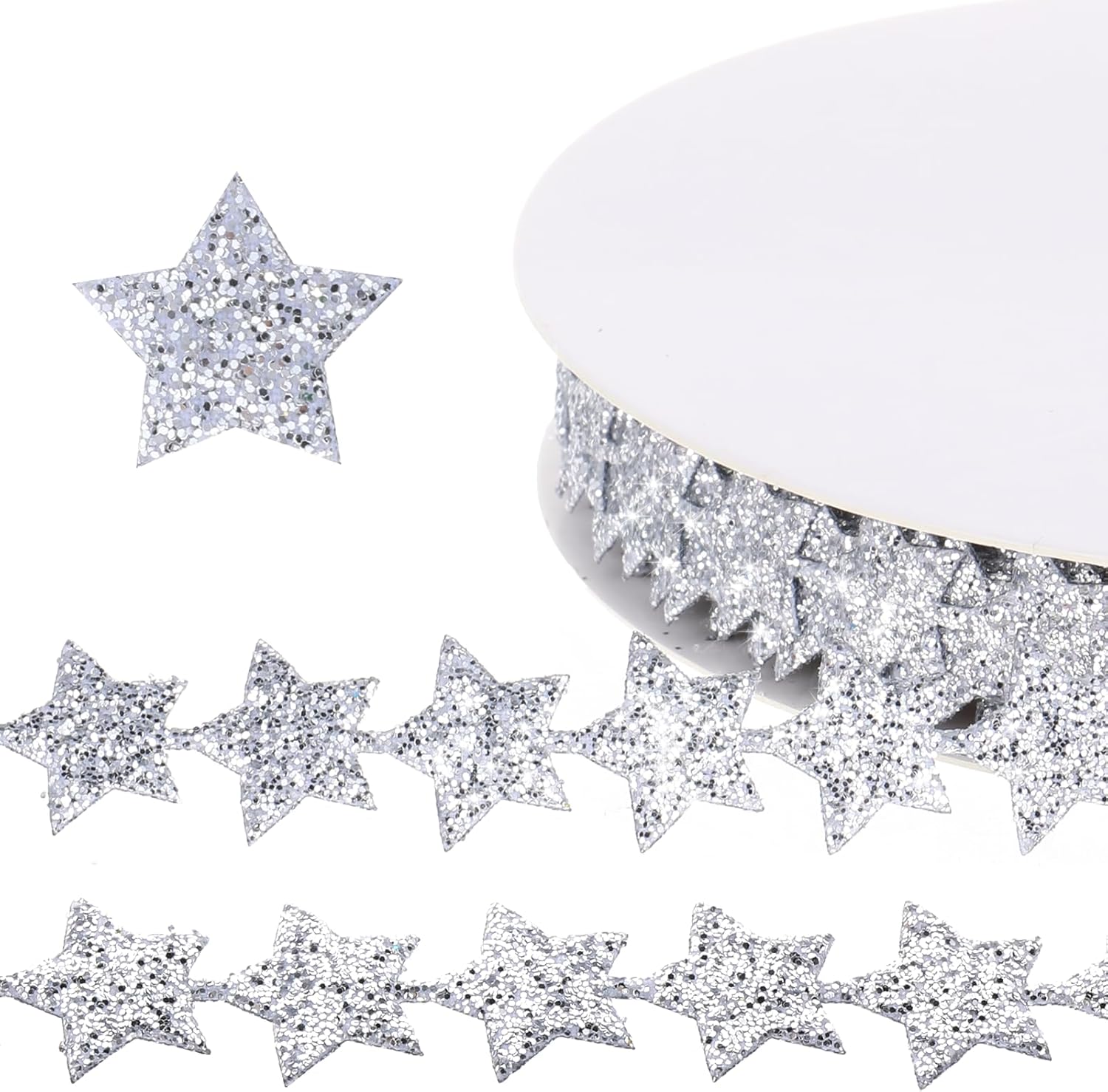 Amazon.com: Glitter Star Ribbon, 1 Roll 20 Yards Glitter Ribbon Trim ...