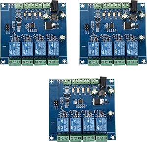 3X Modbus Rtu 4 Relay Module Input 485 TTL Uart Communication 4-Channel ...