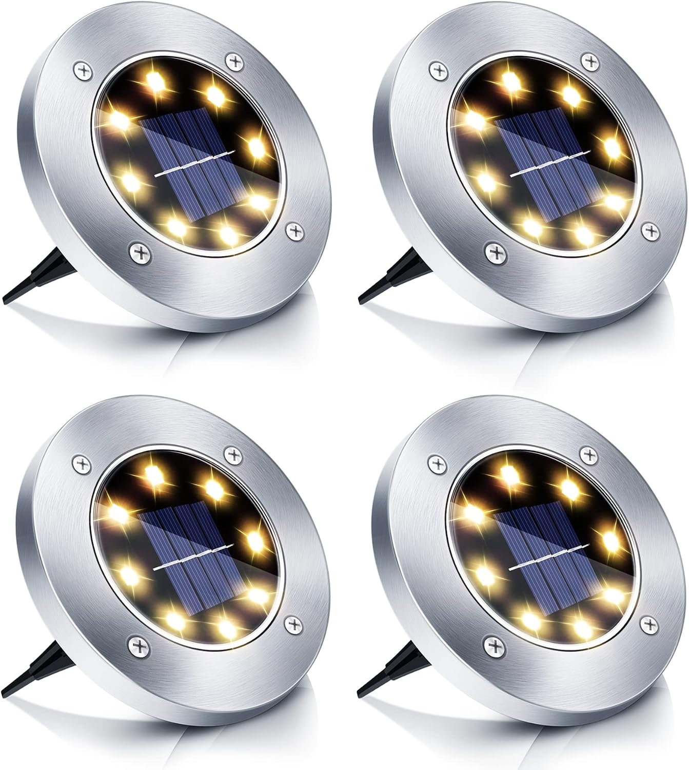 Boadw Solar Bodenleuchten, 4 Stück LED Solar Gartenleuchte IP65 ...