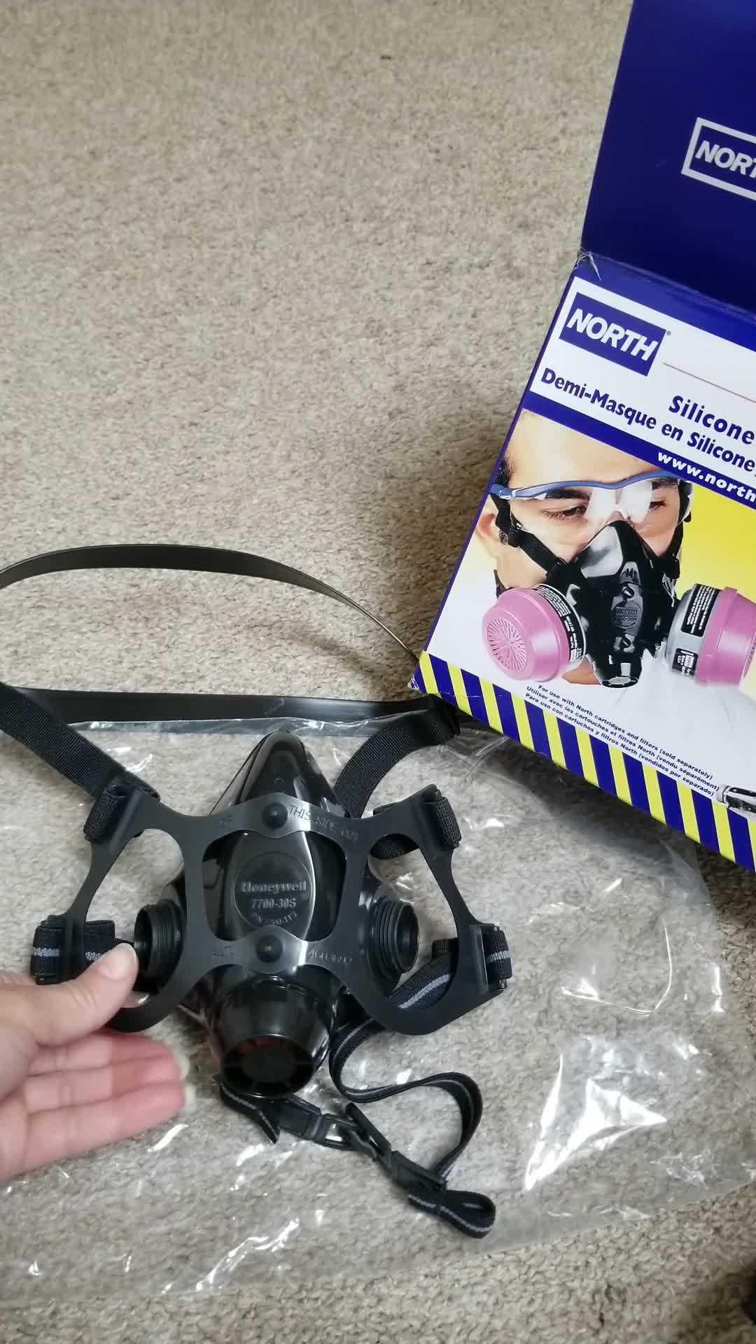 Watch North 7700 half mask silicone w/dual cartridge connectors for N ...