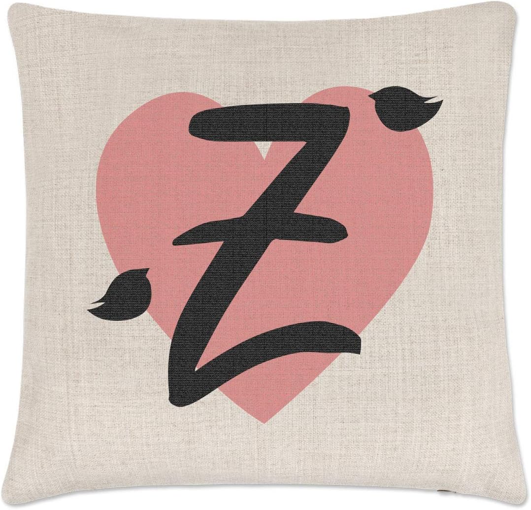 Gift Base Letter Z Heart Alphabet Linen Cushion Cover : Amazon.co.uk ...