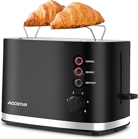 Aigostar Energy - Toaster 2 Slices with Bun Attachment, Extra Wide ...