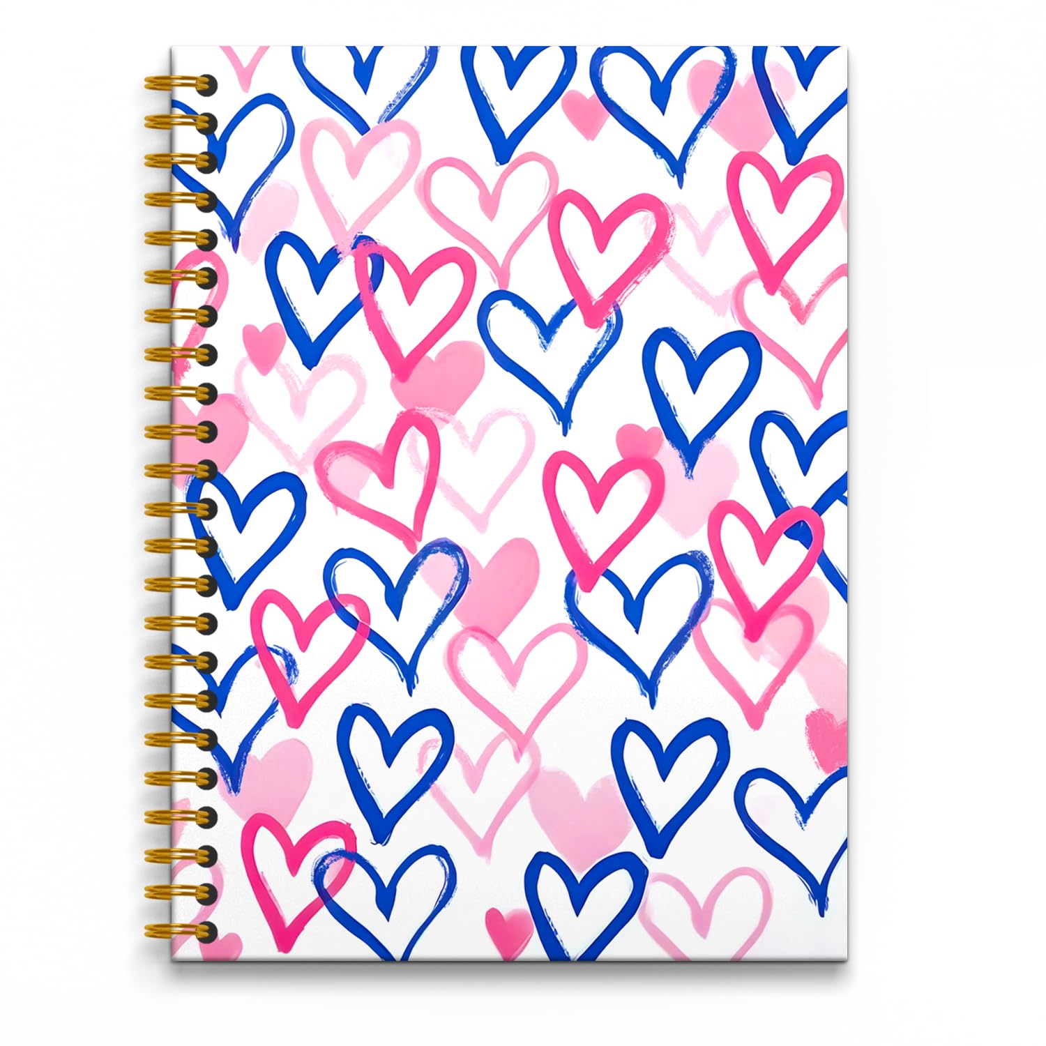 Amazon.com : RUNMESS Preppy Notebook, Pink and Blue Hearts Preppy ...