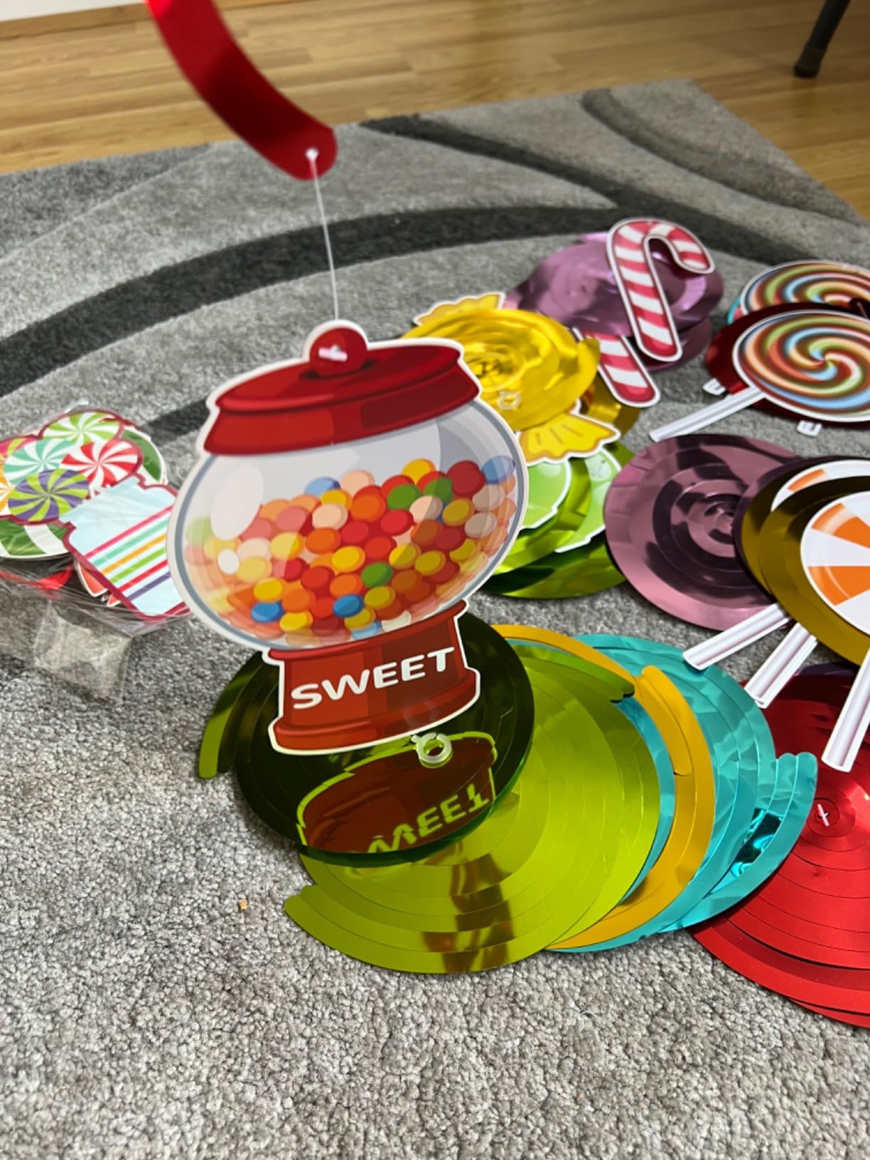 30 Swirls & 1 Banner Candy Party Decoration Kit Candy Lollipop Hanging ...