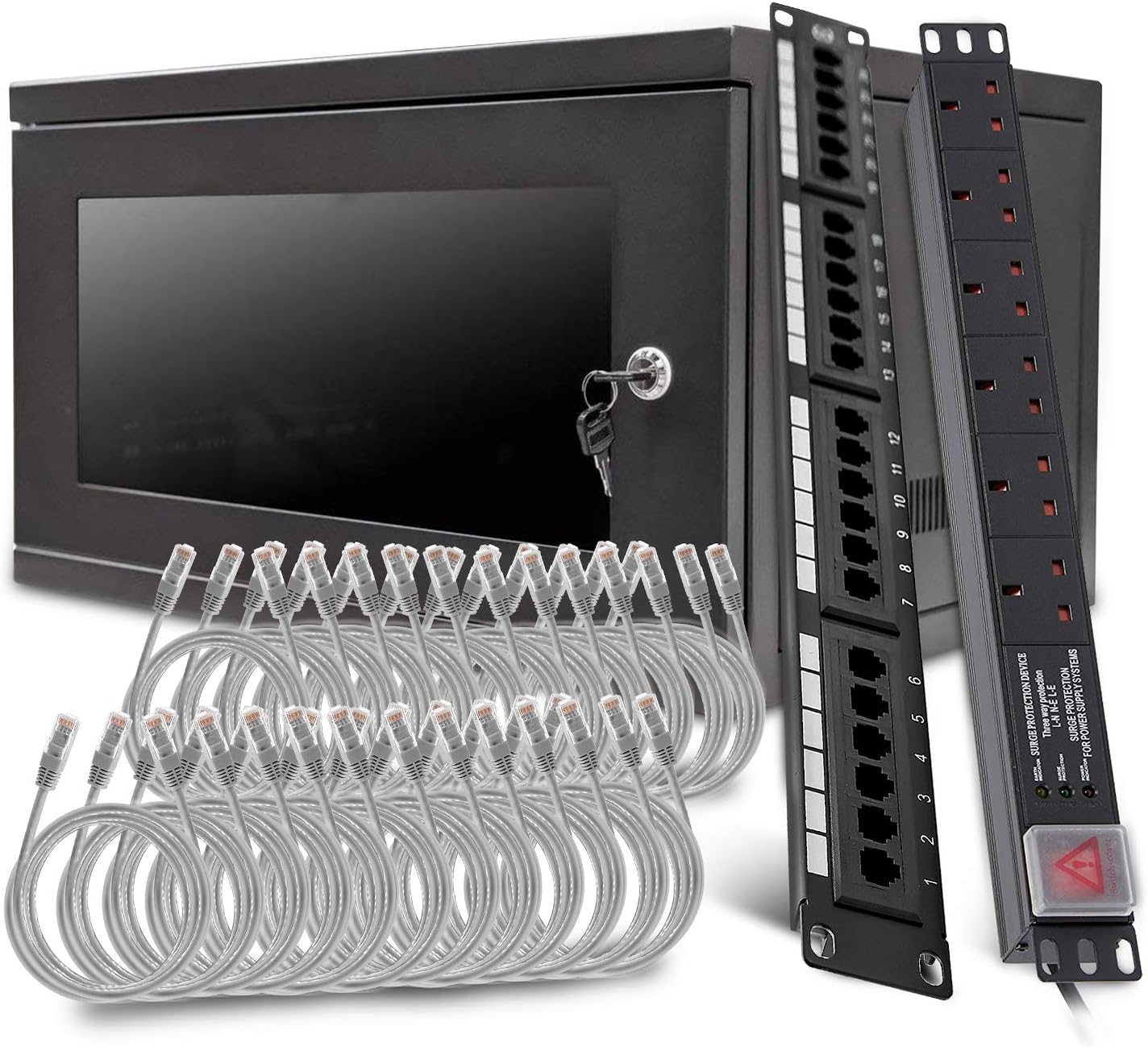 LMS Data Server Rack Data Cabinet - 9U 450mm Deep Wall Mounted 19 Inch ...