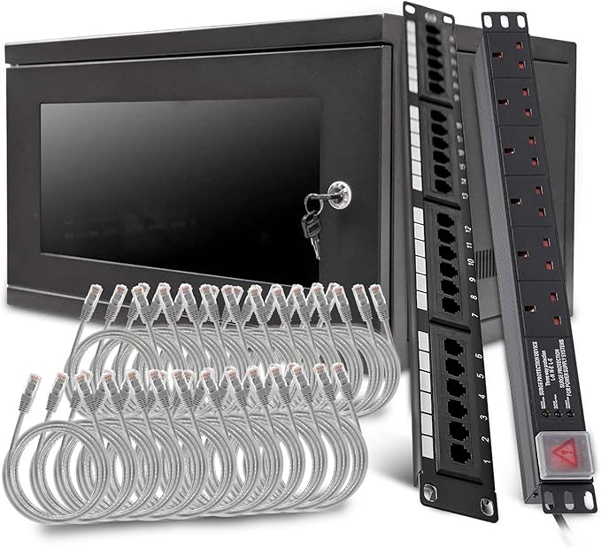 LMS Data Bundle 19-Inch 6U 450mm Data Cabinet + 6 Way Horizontal 13a ...
