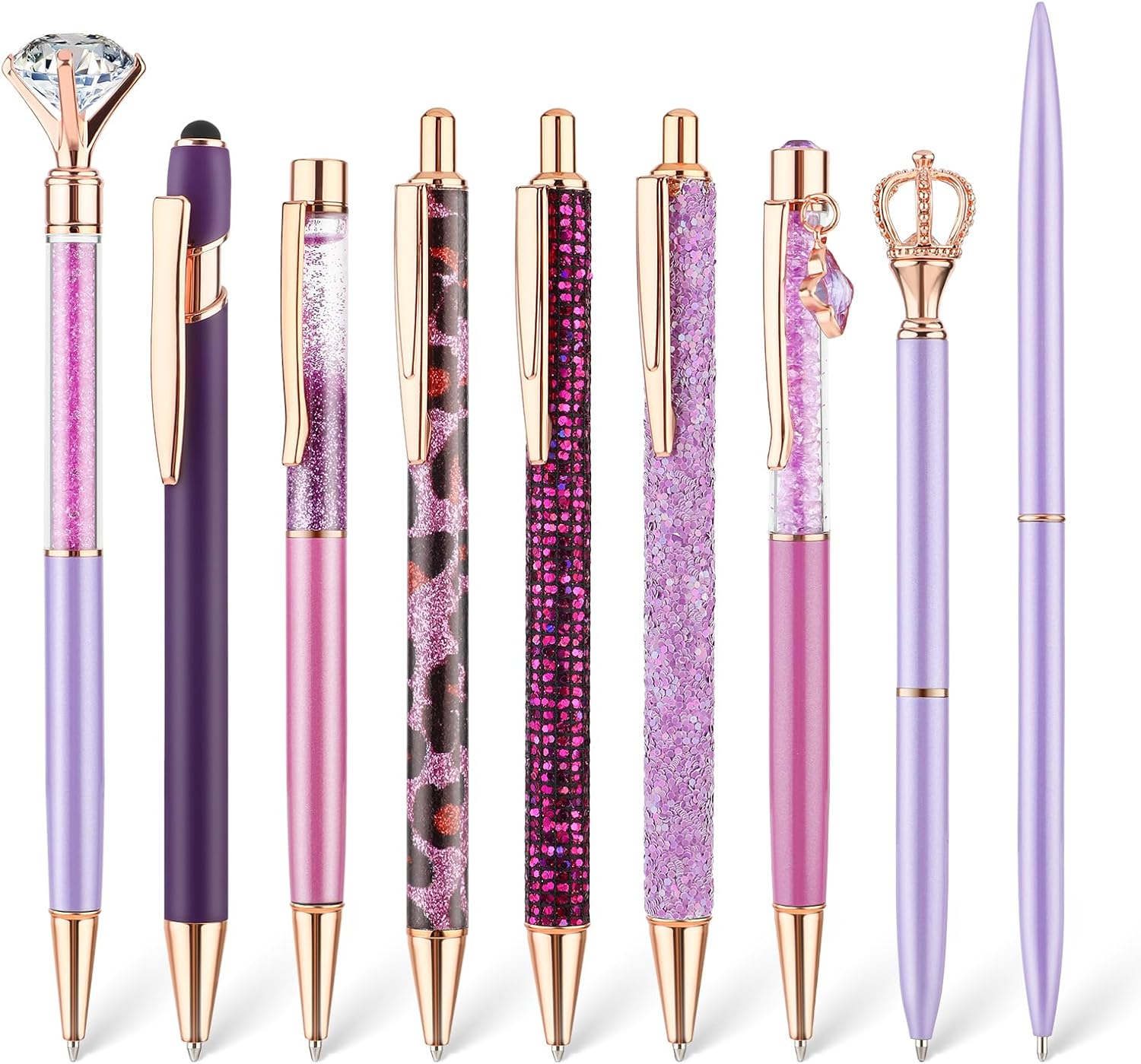 Amazon.com: Grevosea 9 Pieces Ballpoint Pens Set, Diamond Pens with ...