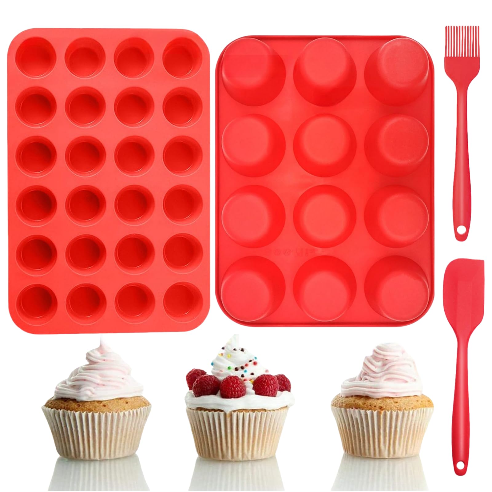 Amazon.com: 4 Pack Mini Cupcake Pans Set, Mini Muffin Pan Non Stick ...