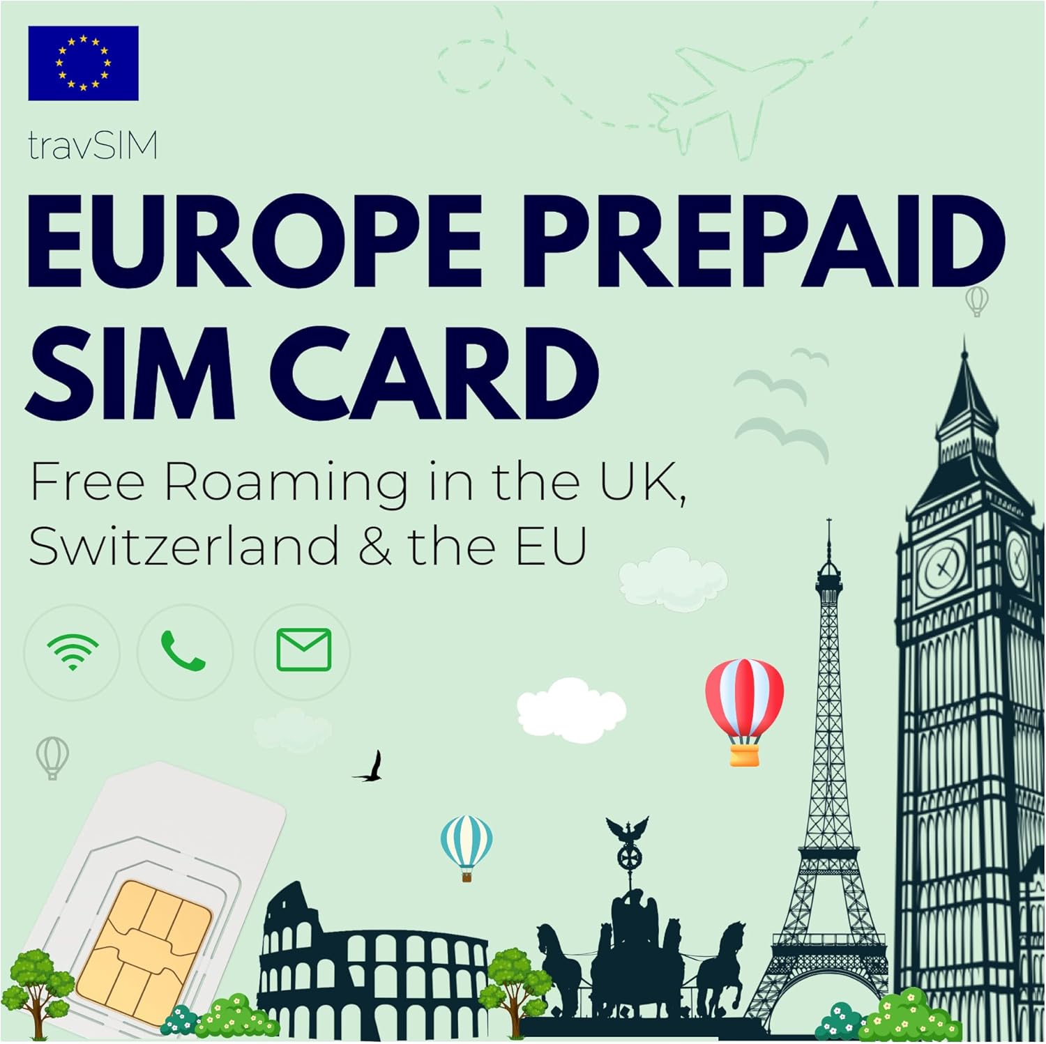 travSIM Europe SIM Card | 10GB Mobile Data at 4G/5G speeds | Free ...