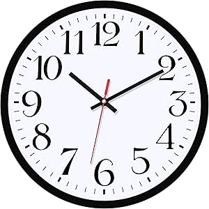 Amazon.com: Lumuasky Large Number Wall Clock 12 Inch Battery Powered ...