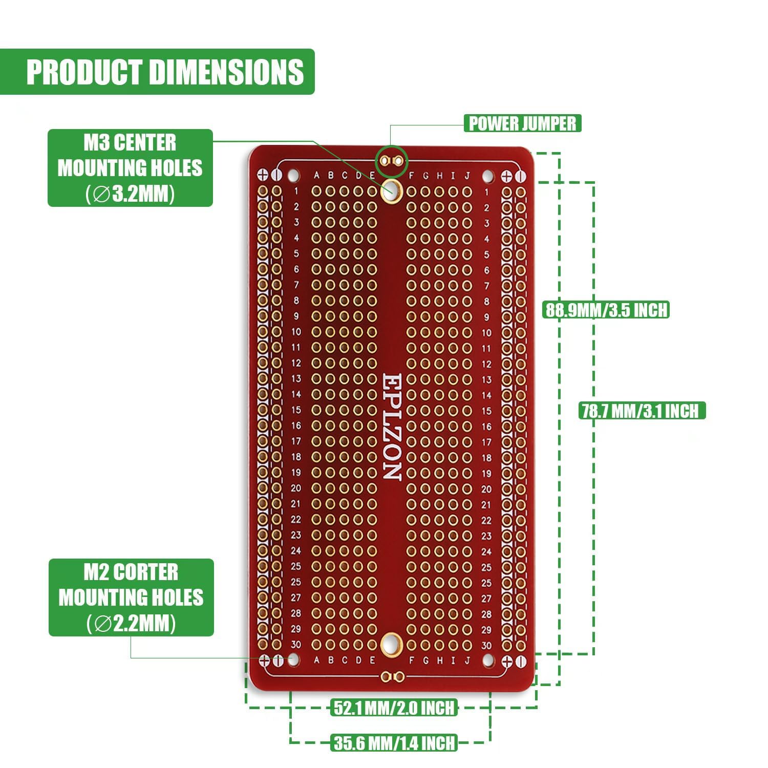 Snapklik.com : EPLZON 10 Pcs Solderable Breadboard PCB Board Gold ...