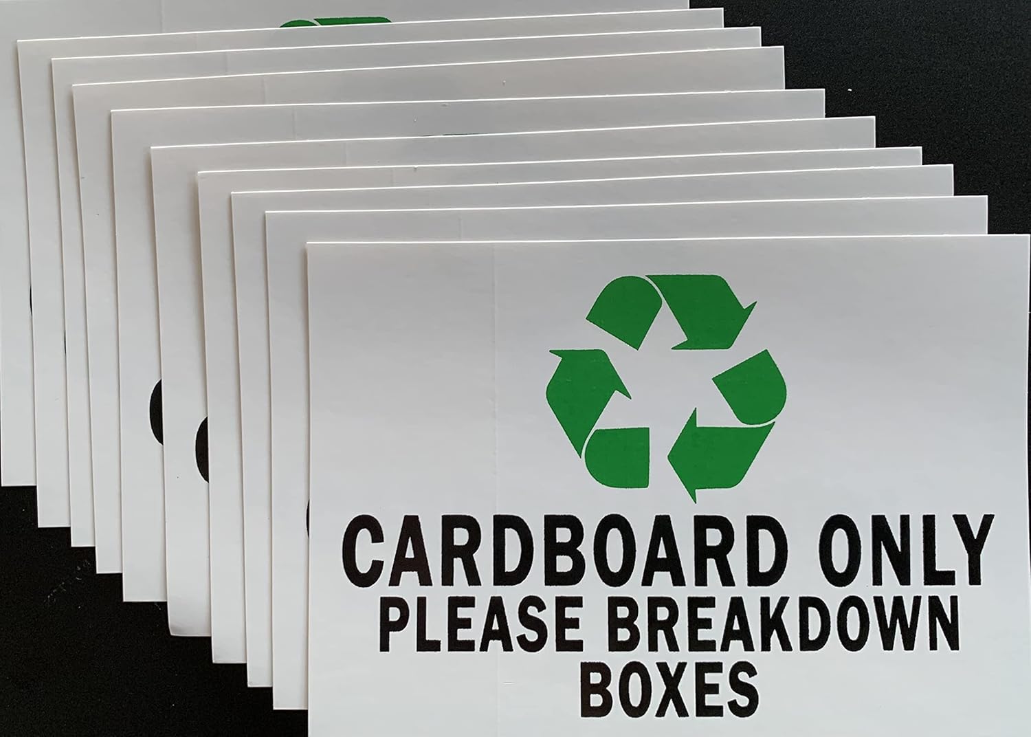 (10 Pack) Cardboard Only Please Break Down Boxes Sticker Vinyl Decal 5 ...