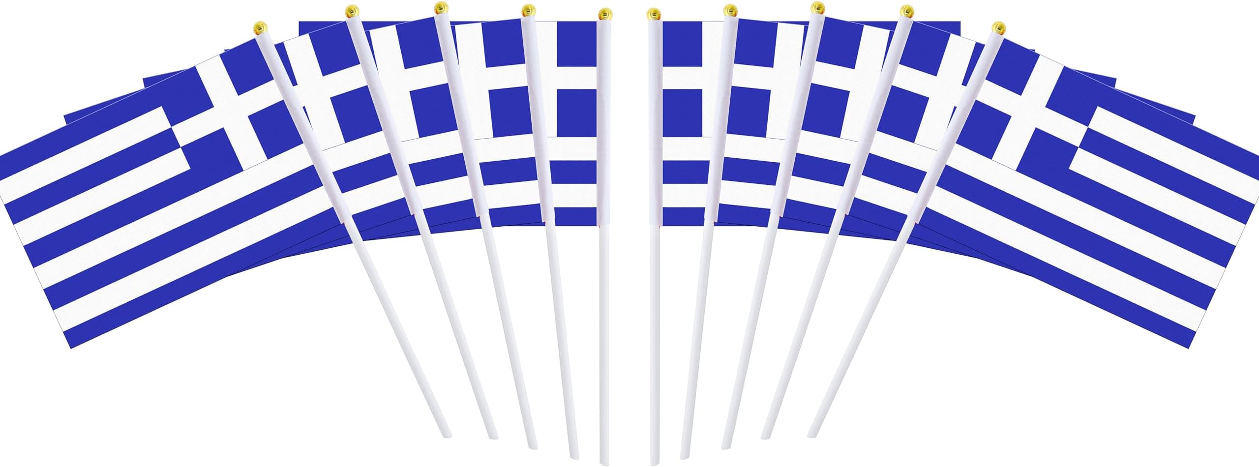 Amazon.com: 10 Pack Greece Greek Flags on Stick 5x8 Inch,Patriotic ...