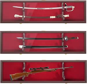 Amazon.com: 44" Sword Display Case Cabinet Stand Holder Wall Mounted ...
