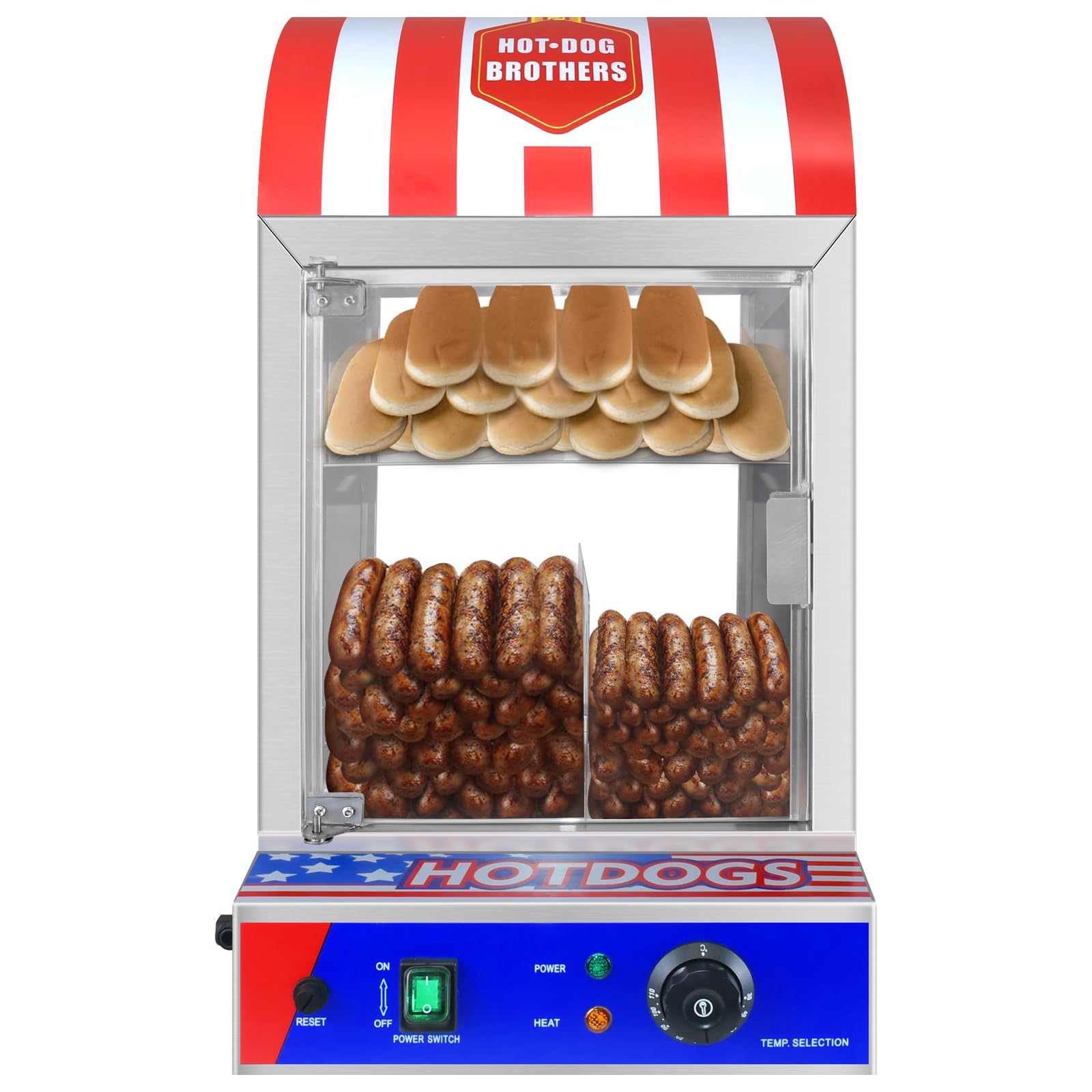 Amazon.com: NJTFHU Hot Dog Steamer 2-Tier Hot Dog Steamer Machine with ...