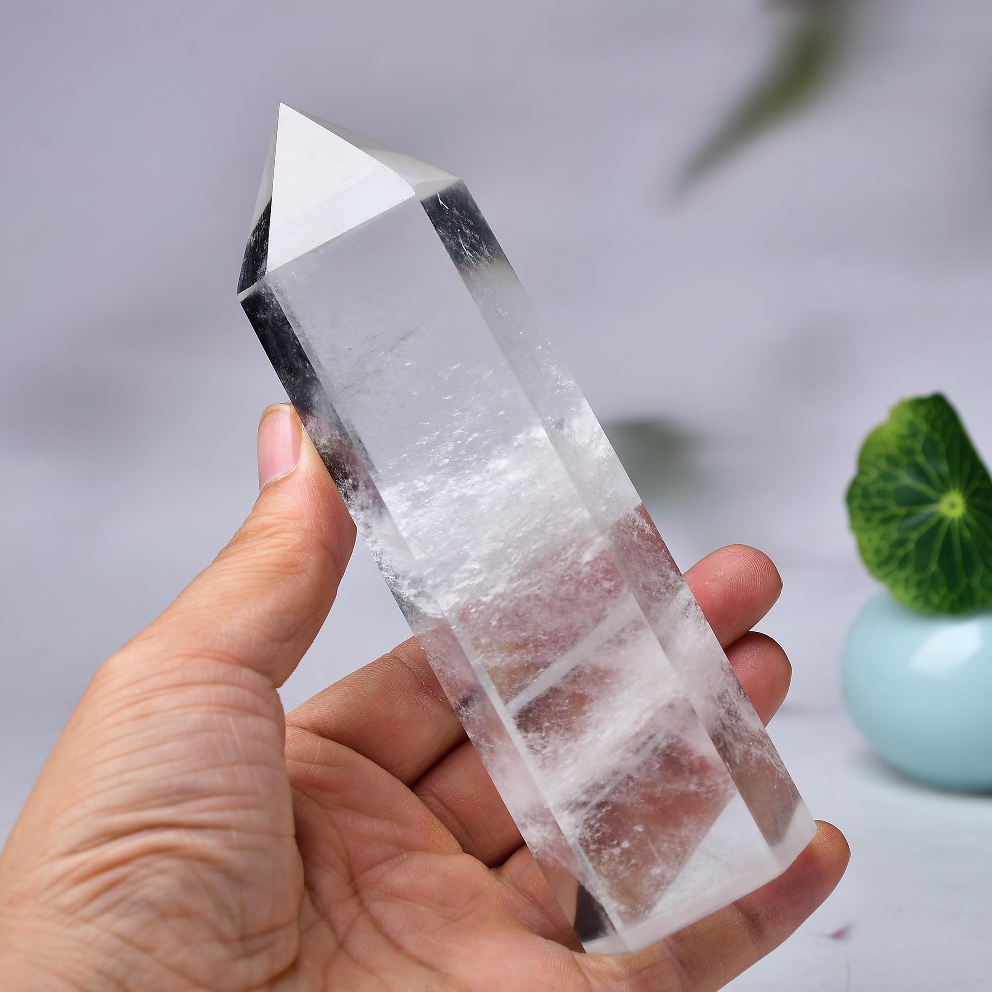 Amazon.com: WUYOUSHI Large Clear Quartz Healing Crystal Towers 5.9" -6. ...