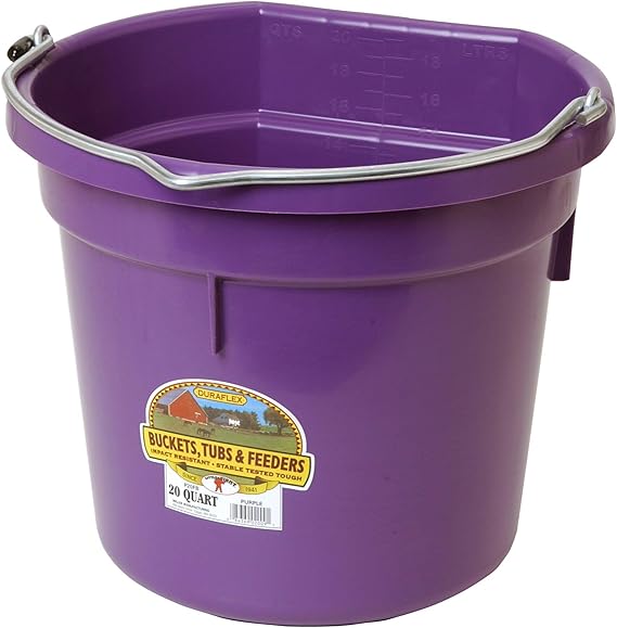 Amazon.com: Little Giant® Flat Back Plastic Animal Feed Bucket | Animal ...