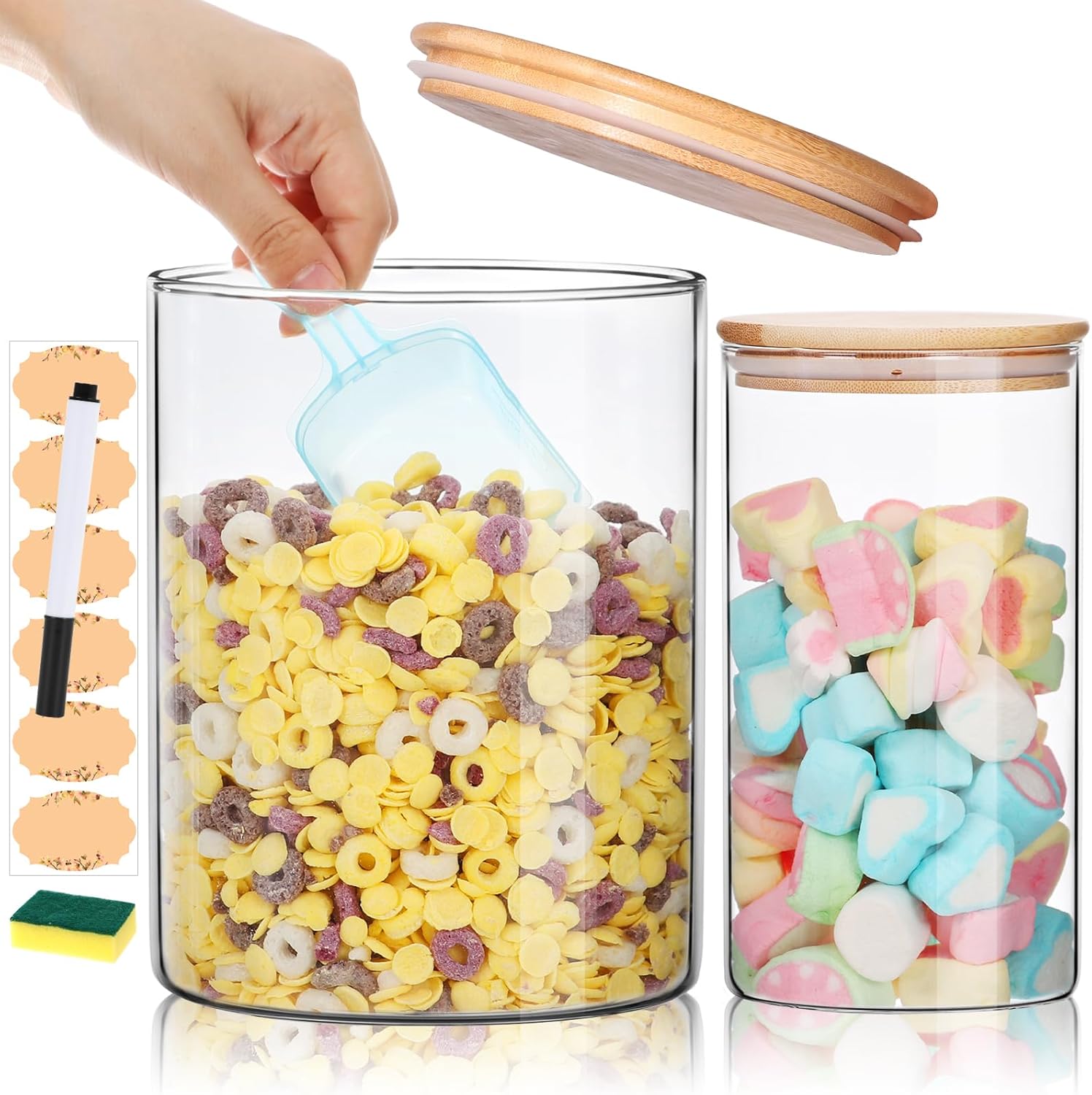 Amazon.com: AuroTrends Flour Sugar Storage Containers Set 3300ml+1300ml ...
