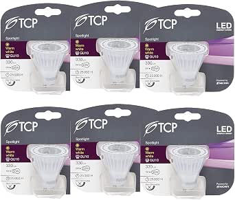 TCP GU10 5 Watt LED Halogen Spotlight Replacement, Pack of 6, White ...