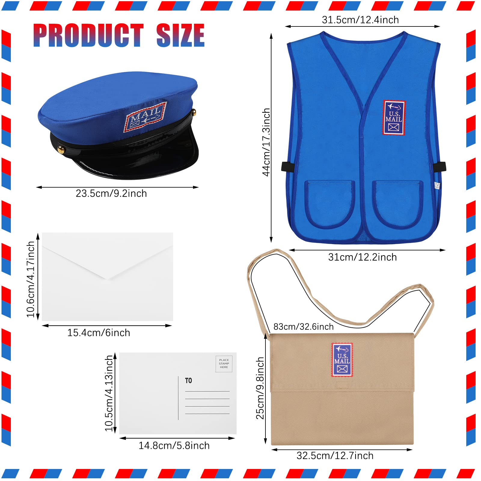 Snapklik.com : Jiuguva Halloween Mailman Costume Set Postal Costume For ...