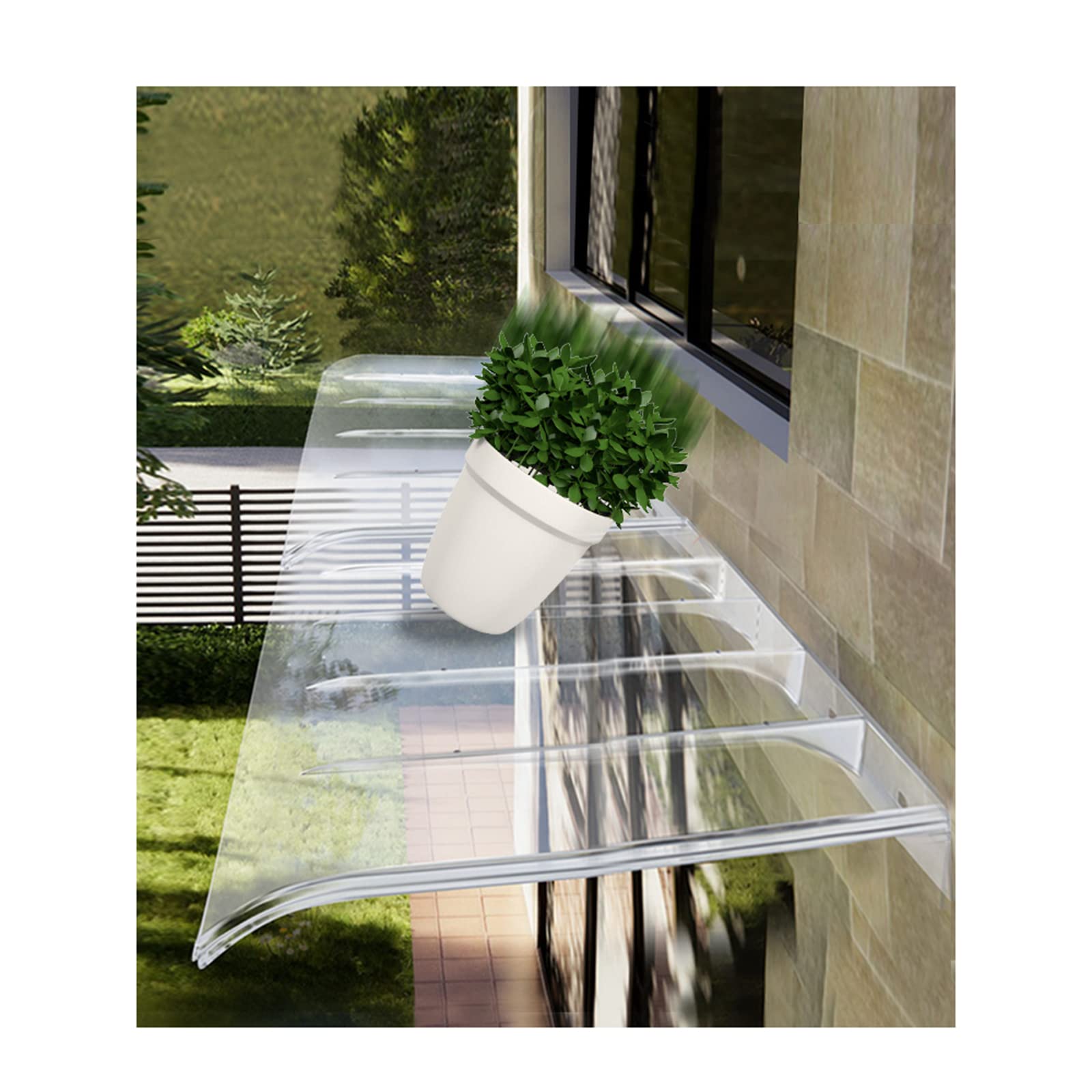 QWEASDF Marquesina Arqueada Transparente, Marquesina para Puertas,Toldo ...