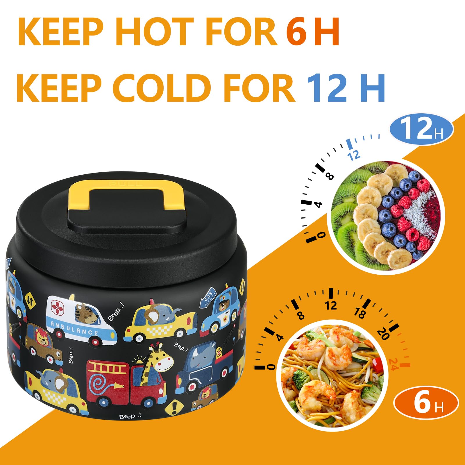 Snapklik.com : PIQUEBAR 8oz Kids Thermo For Hot Food,Small Lunch ...