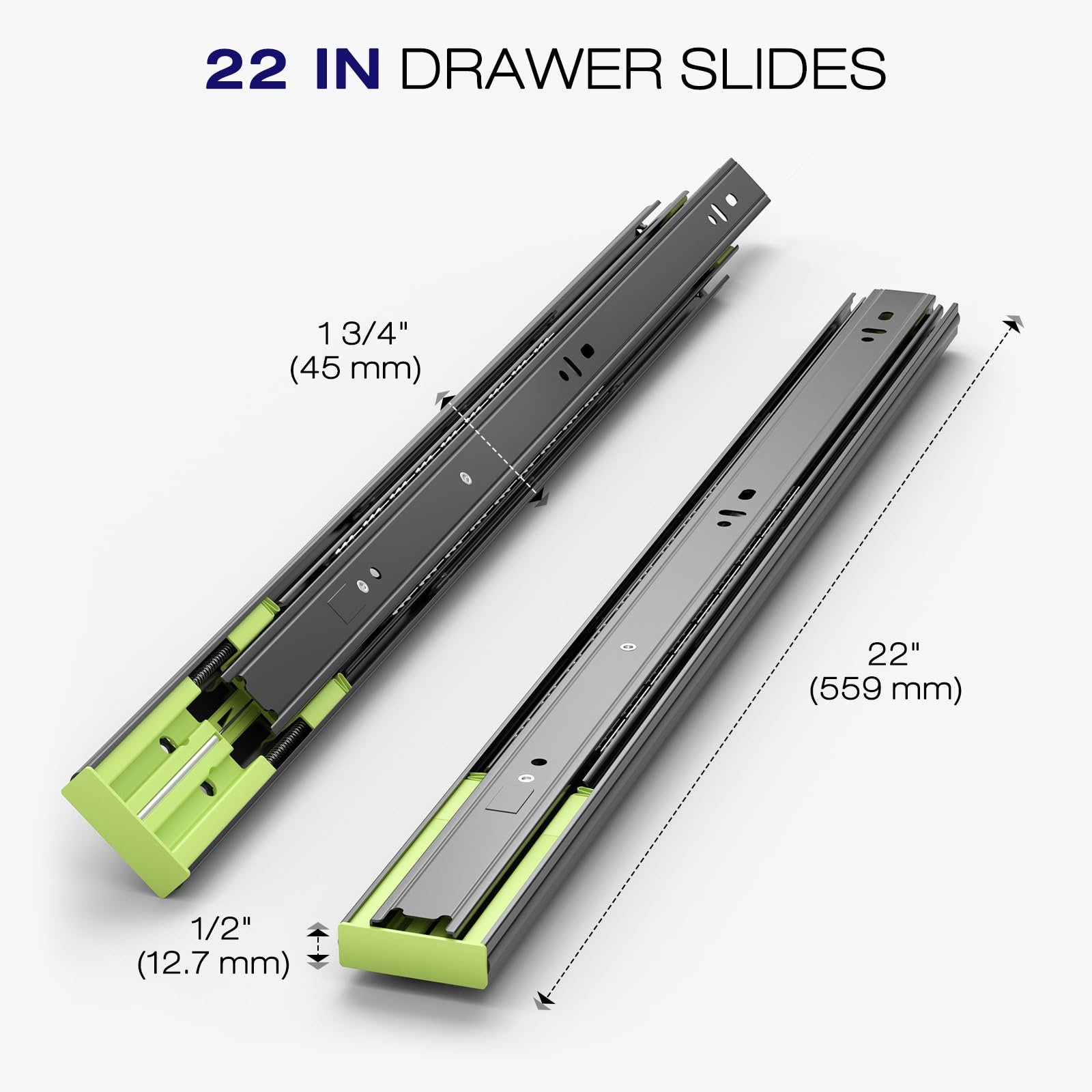 Snapklik.com : Soft Close Drawer Slides 22 Inch, 6 Pairs Dresser Drawer ...