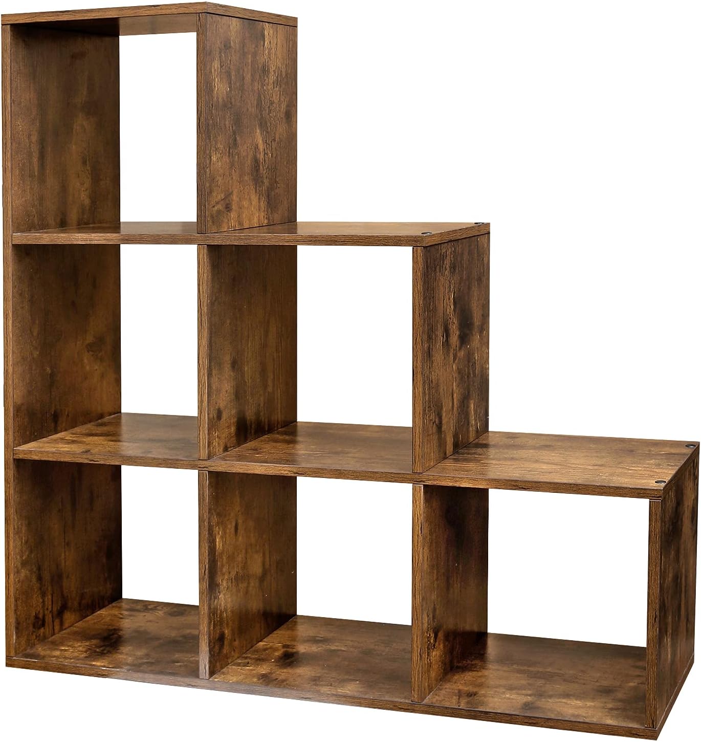 Relaxdays Stufenregal Holz, 10 Fächer, Treppenregal als Raumteiler oder ...