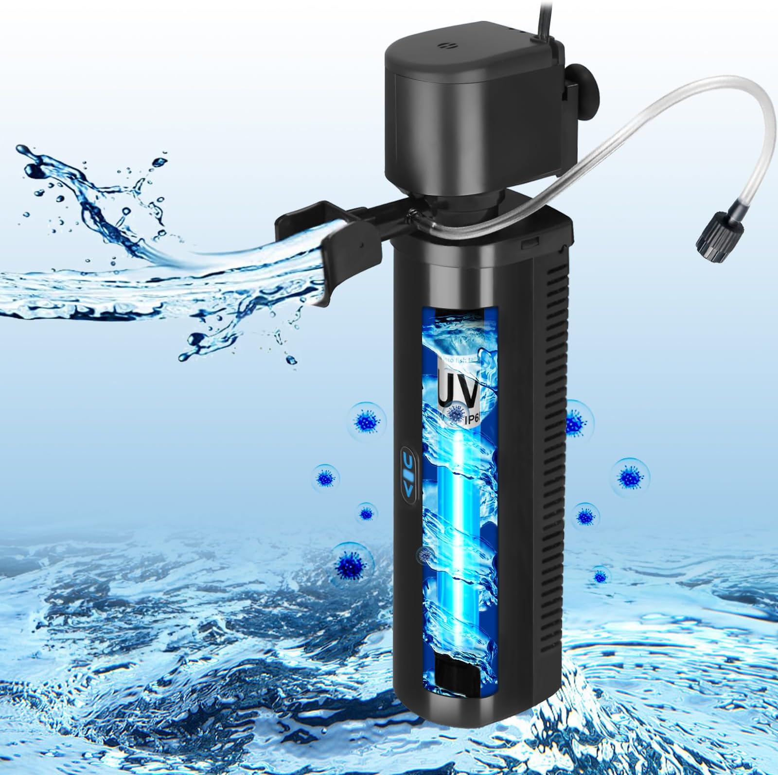 Tararium Aquarium Filter für 150-560 Liter Becken, Anti Algen U-V ...