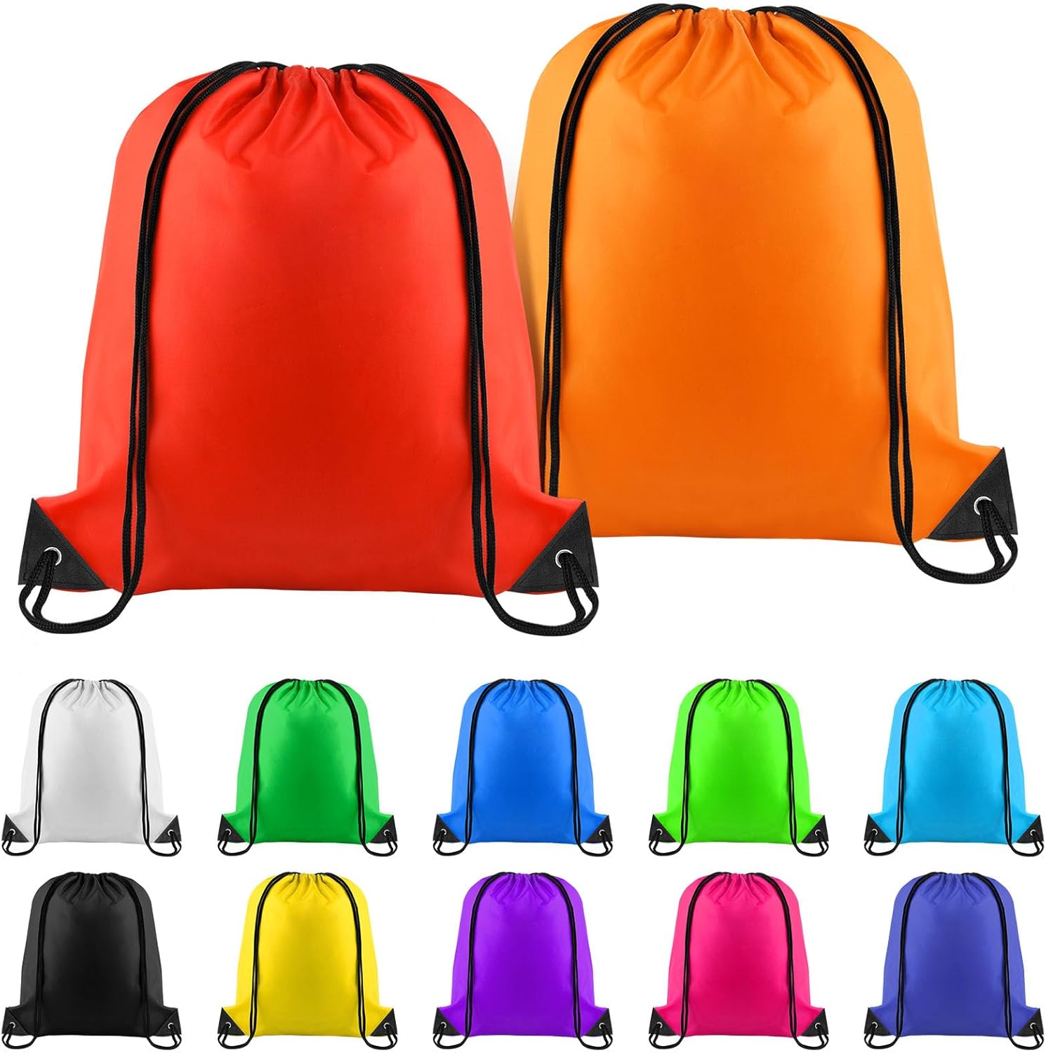 Amazon.com | NACHLYNN 12 Pieces Drawstring Backpack Bulk 12 Colors DIY ...