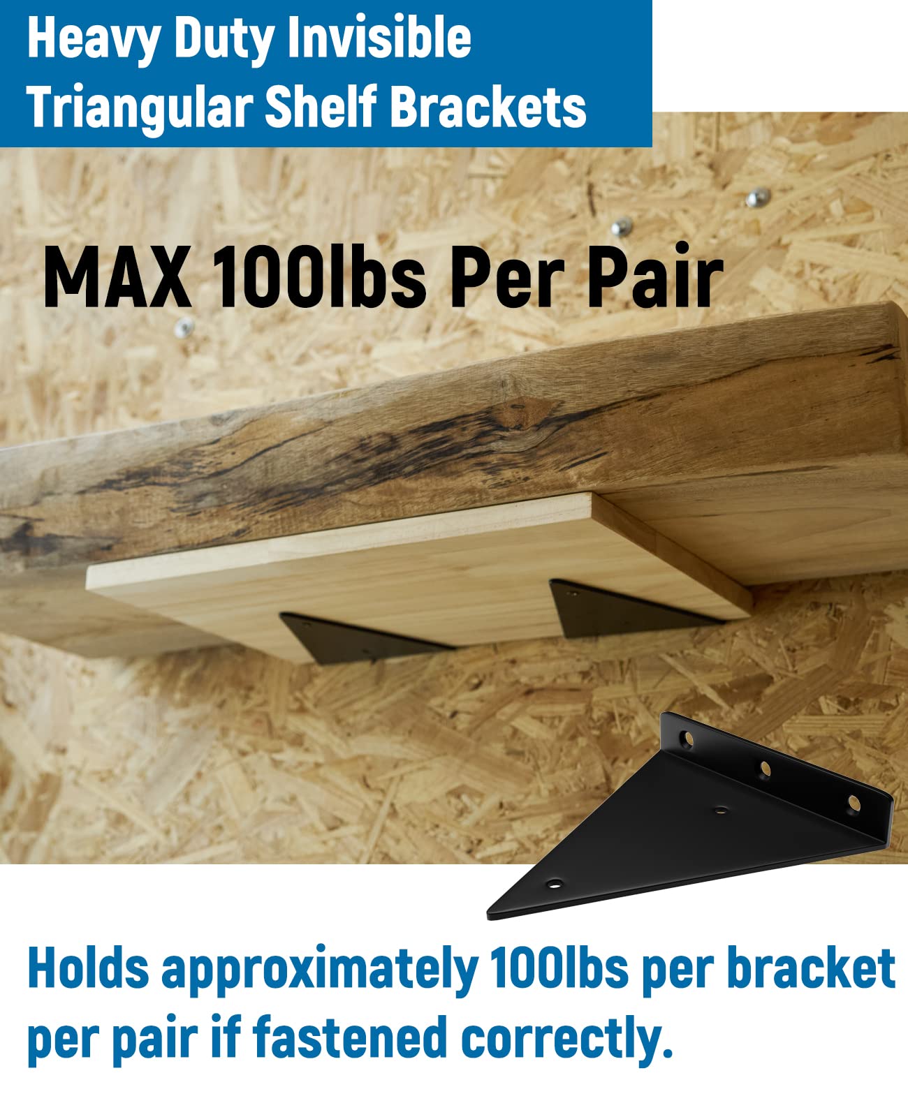 Snapklik.com : 6 Inch Invisible Triangular Shelf Brackets For ...