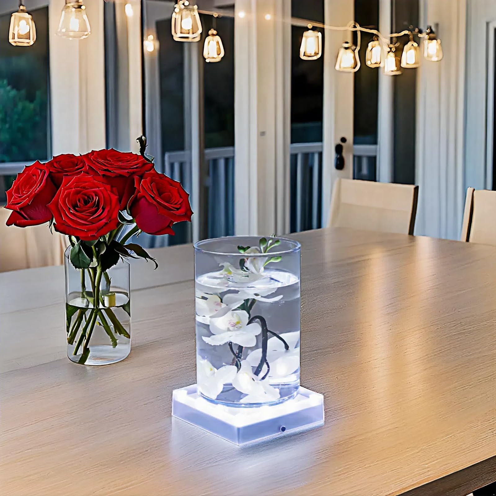 Square Light With Glass Centerpieces 1pc Crystal Candlestick Tea Light
