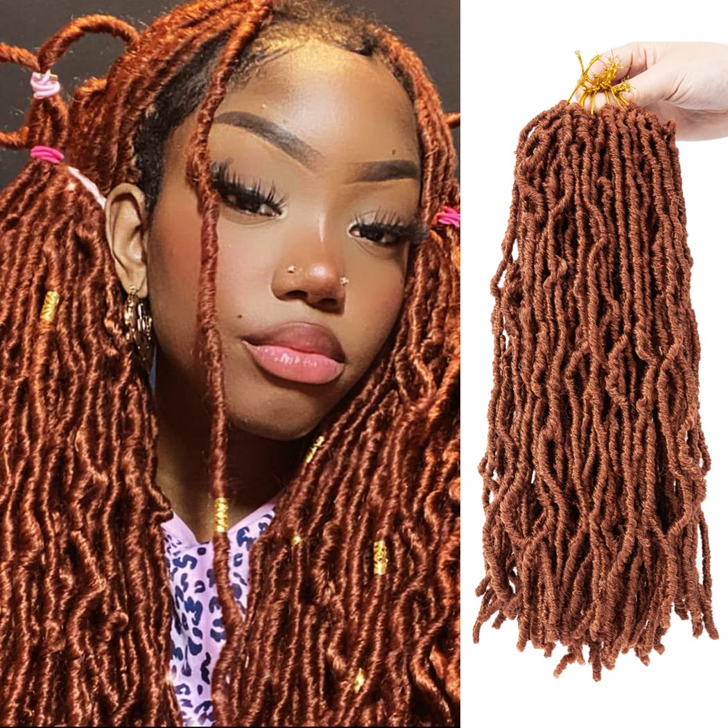 Buy Short Ginger Faux Locs 14 Inch Soft Locs Nu Locs Crochet Hair 7 ...