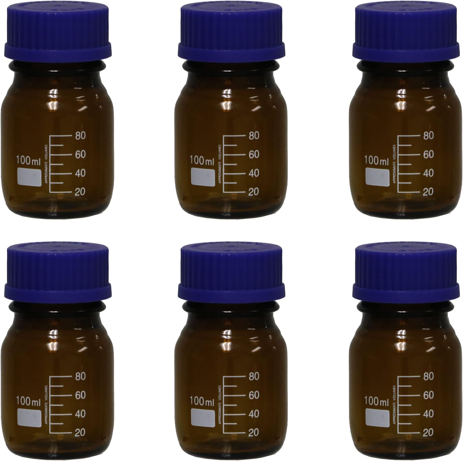 Amazon.com: Pastein 20 Pieces Amber Glass 100 mL Graduated Round Lab ...