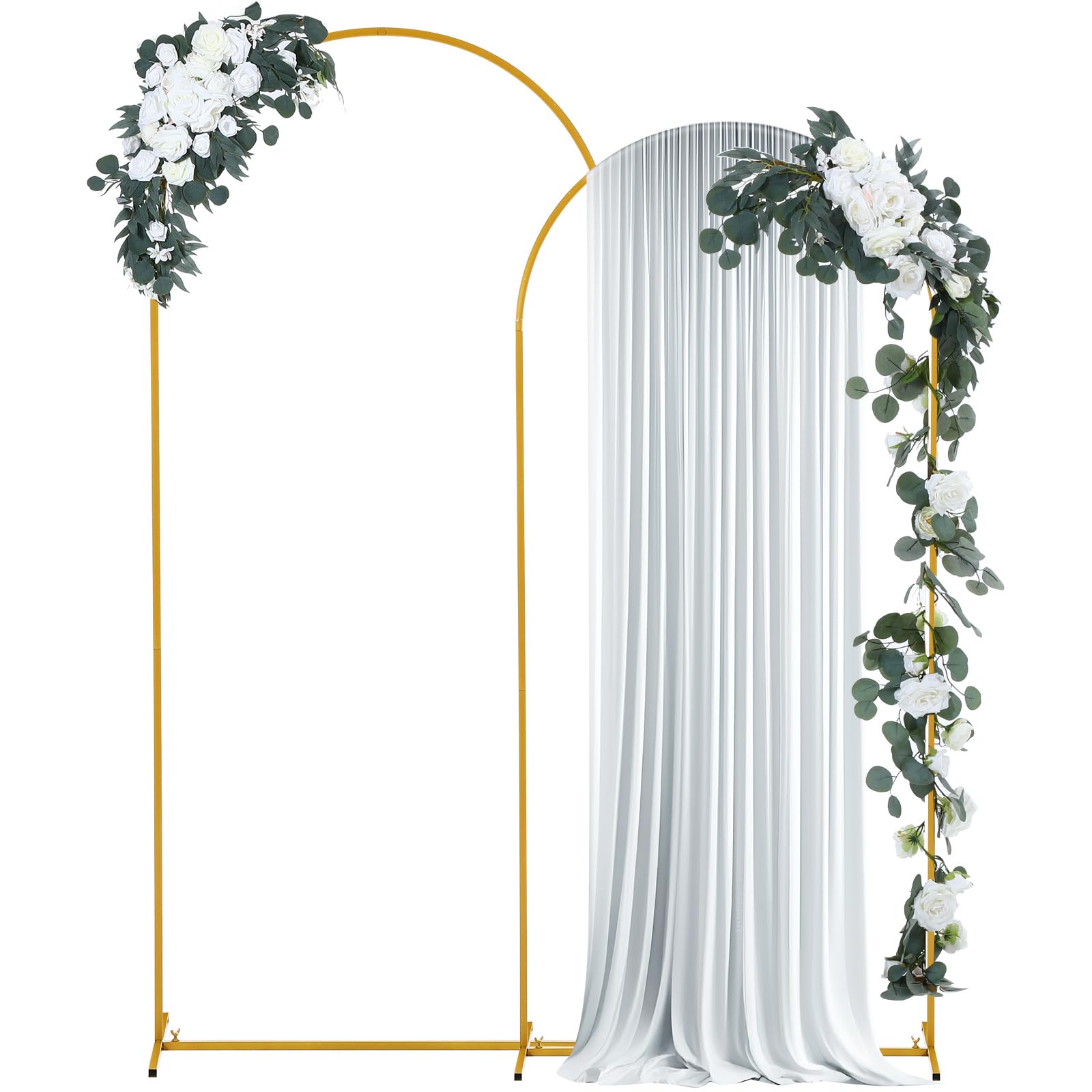 Amazon.com : Shimeyao 2Pcs Metal Arch Backdrop Stand Wedding Arch ...
