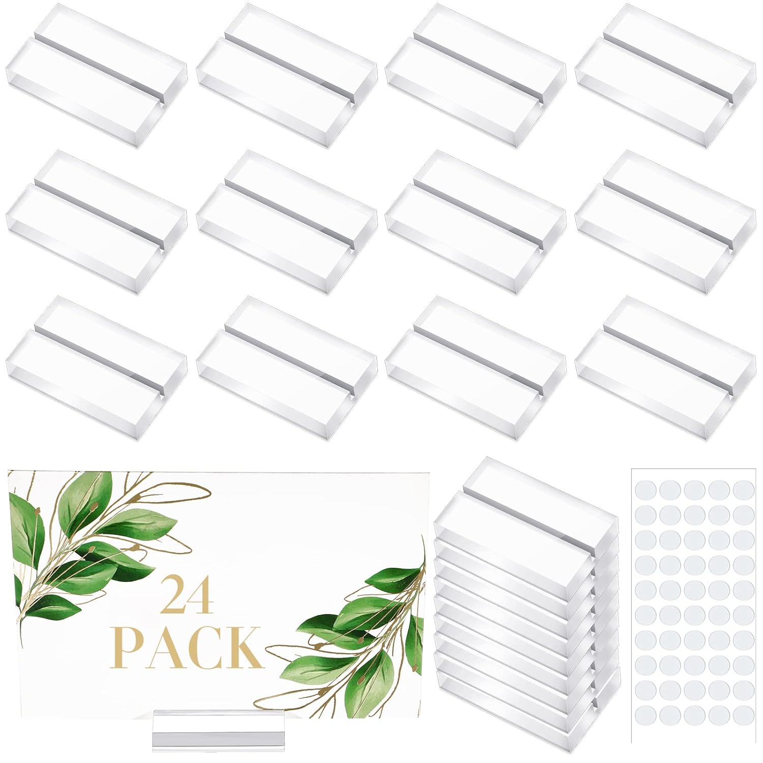 24 Pieces Acrylic Place Card Holder 2 inch Clear Acrylic Stand Mini ...